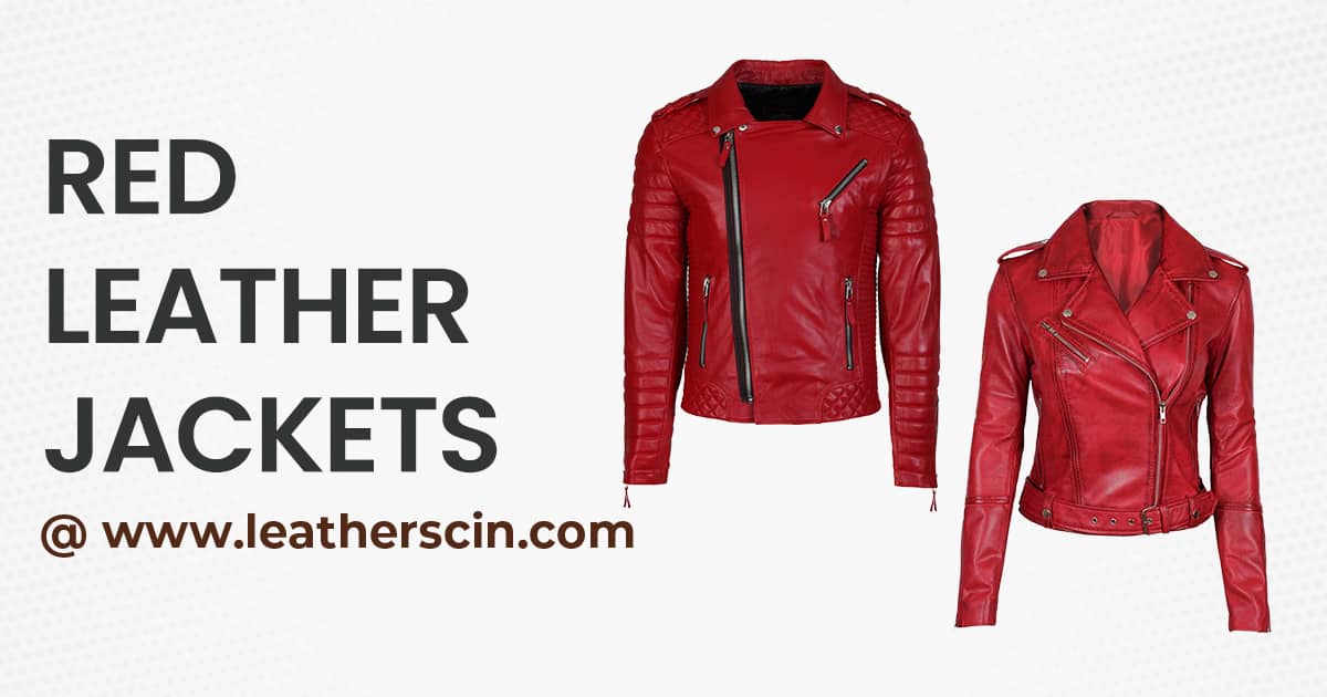 Shop Red Real Leather Jacket | Red Leather Jackets