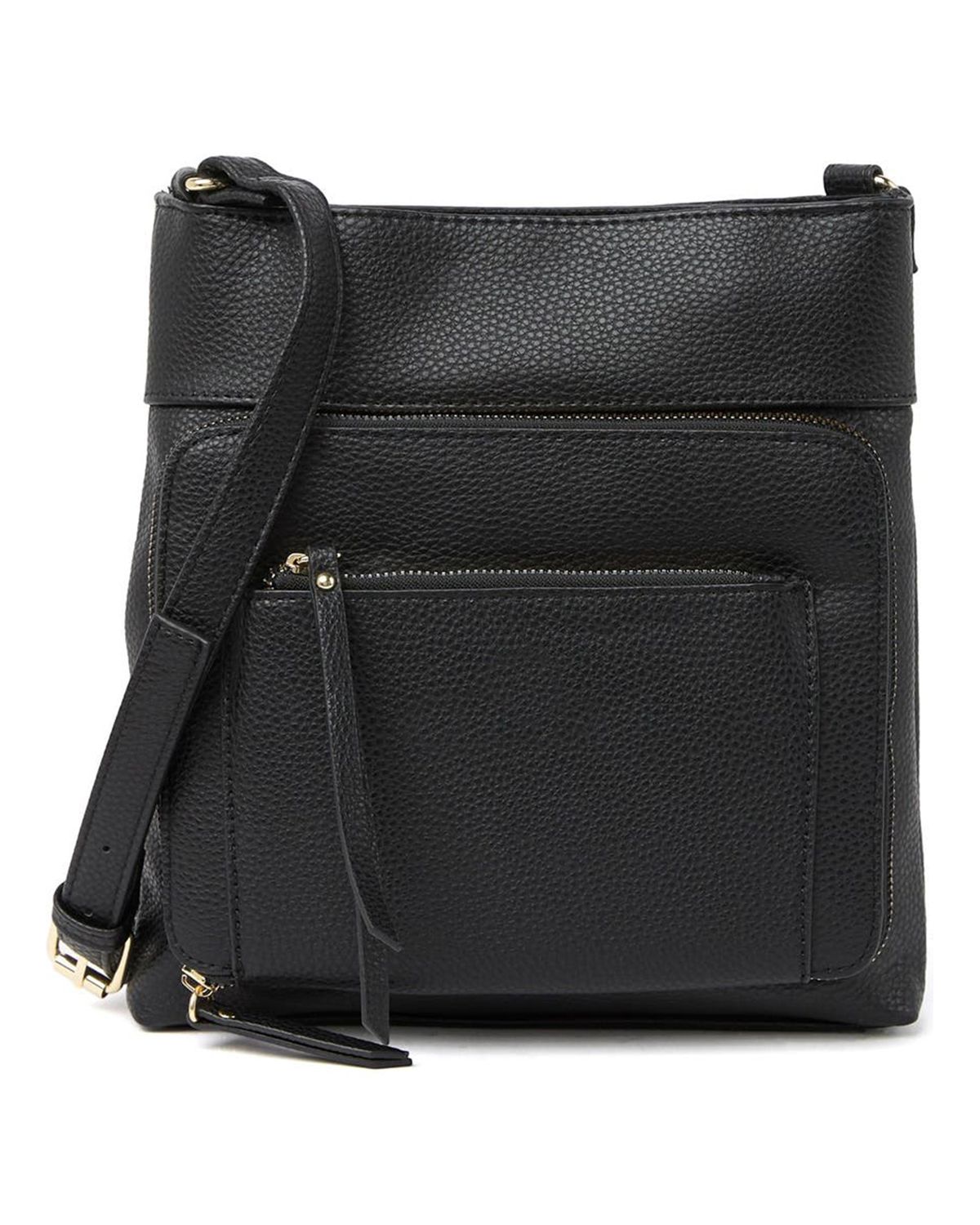 Two Front Zipper Pockets Crossbody Bag - Shop At LeatherScin